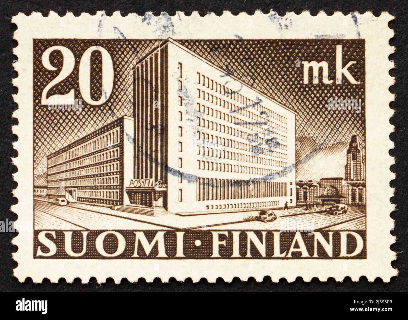 FINLAND - CIRCA 1945: a stamp printed in the Finland shows Post Office ...