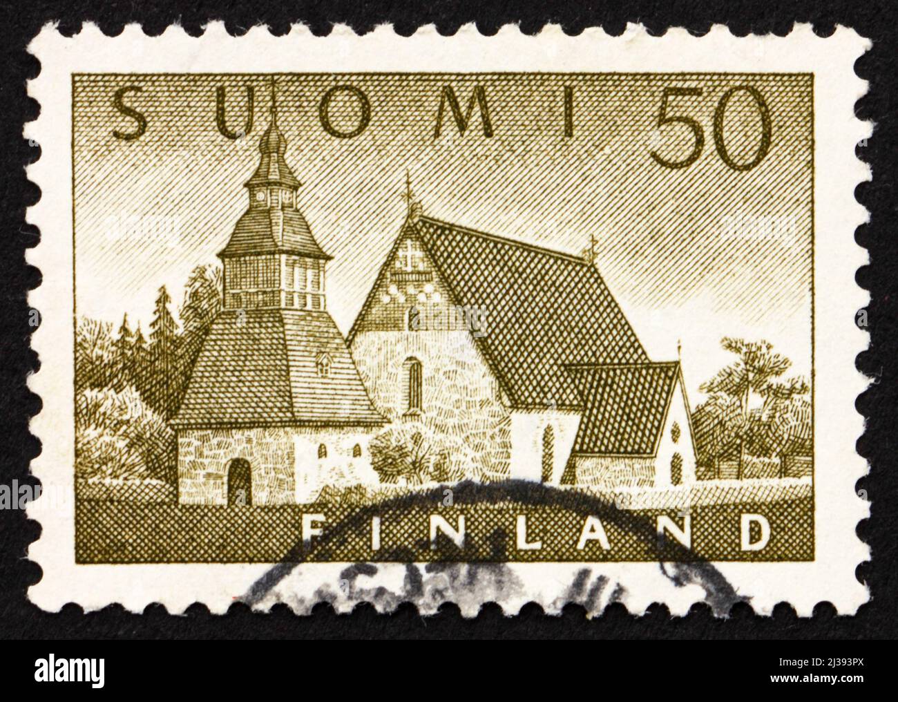FINLAND - CIRCA 1956: a stamp printed in the Finland shows Church at ...