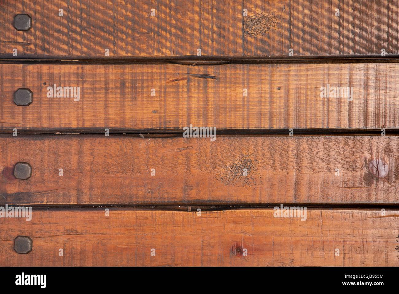 Rough old wood plank table top background top down view Stock Photo - Alamy