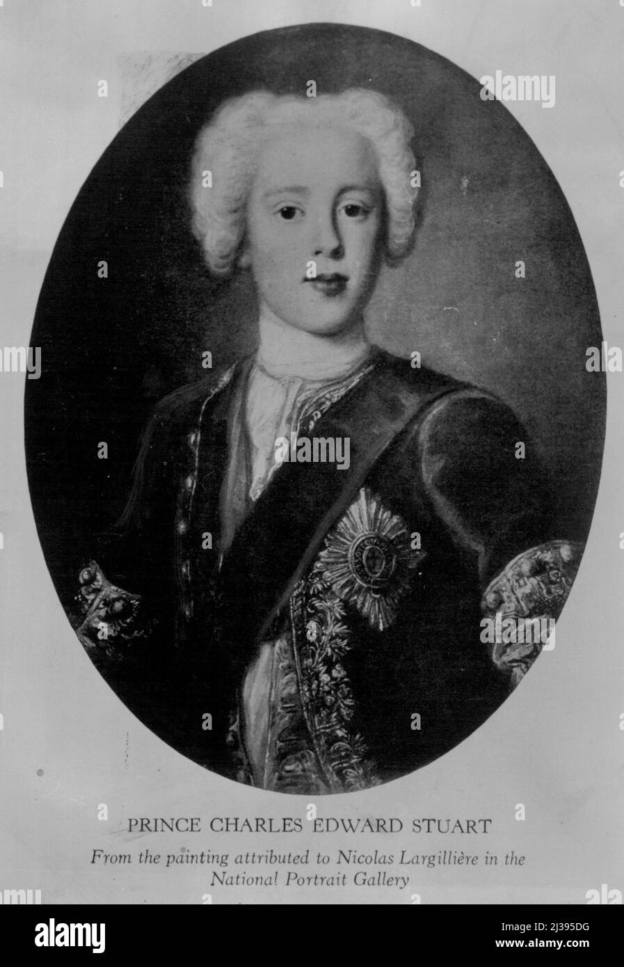 Prince Charles Edward Stuart from the painting attributed to Nicolas ...