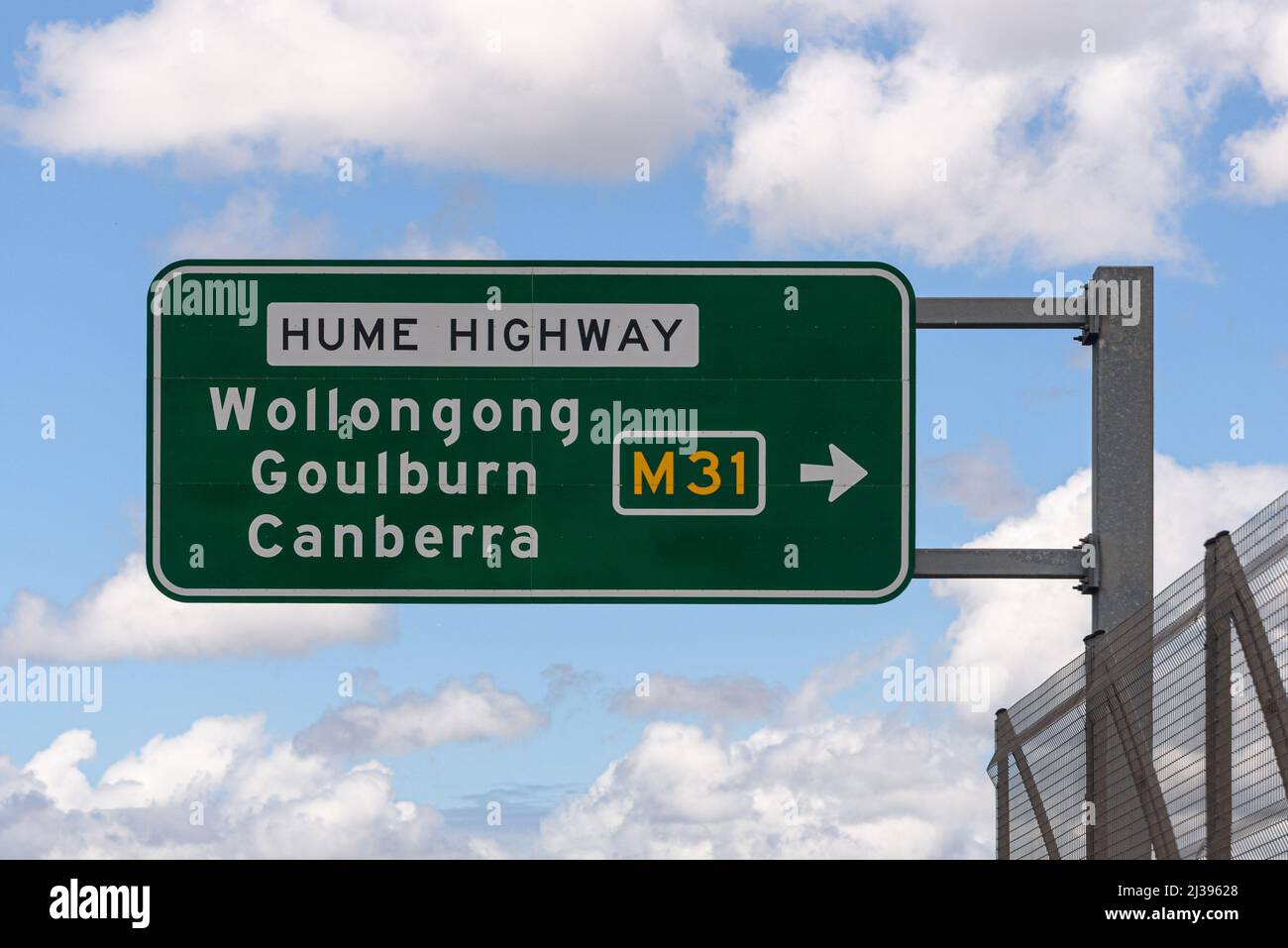 A sign for the M31 Hume Highway in Sydney Stock Photo - Alamy