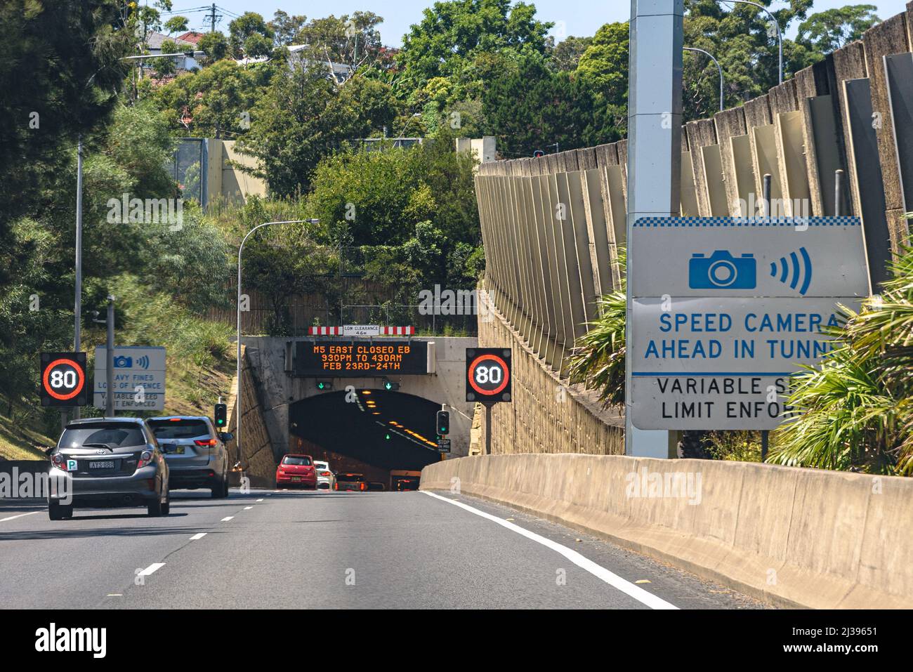 The entrance to the M5 motorway tunnel in Bexley North, Sydney ...