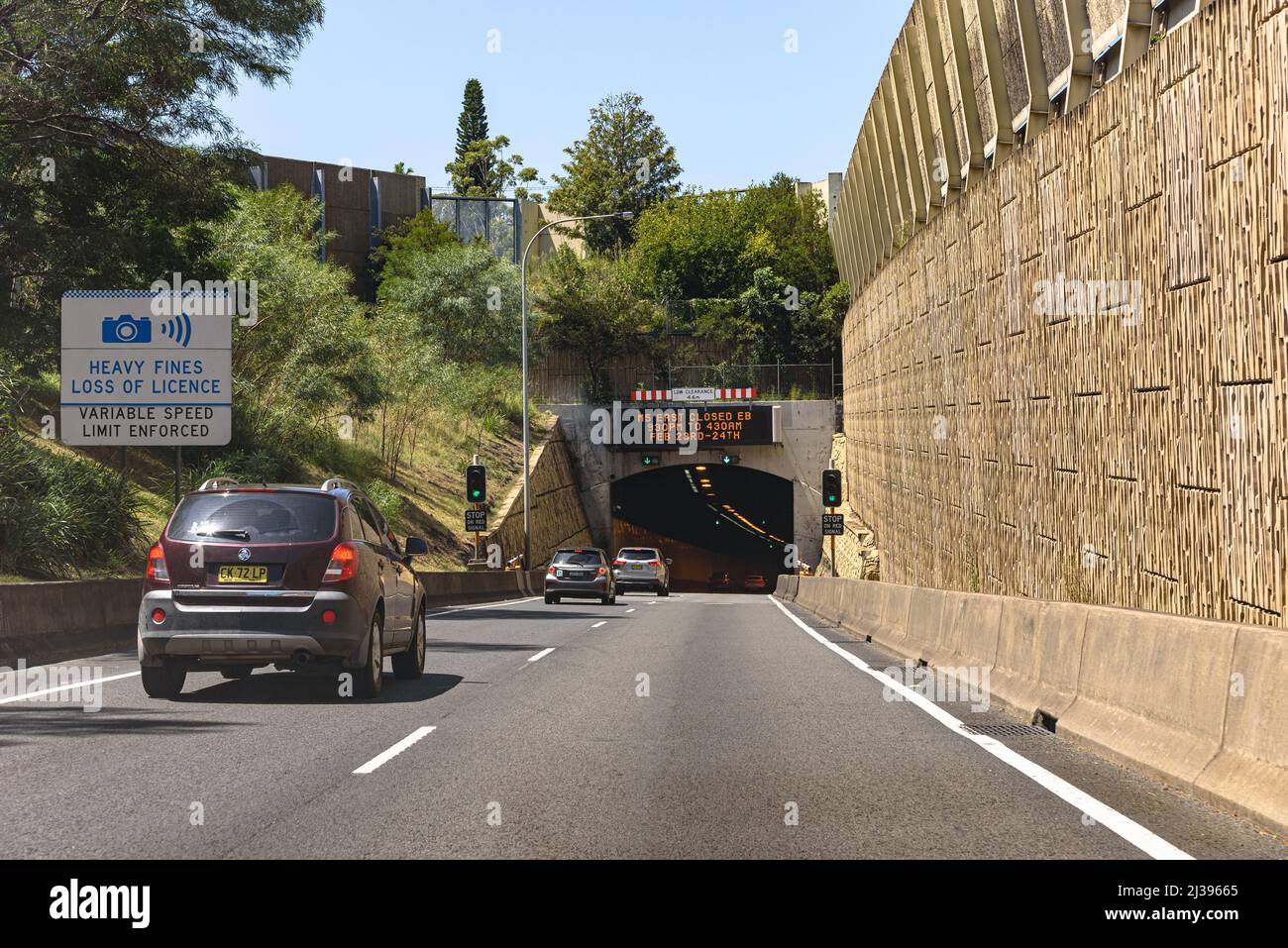 The entrance to the M5 motorway tunnel in Bexley North, Sydney ...