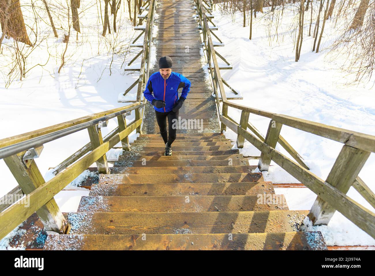 Man running on stairs hi-res stock photography and images - Alamy