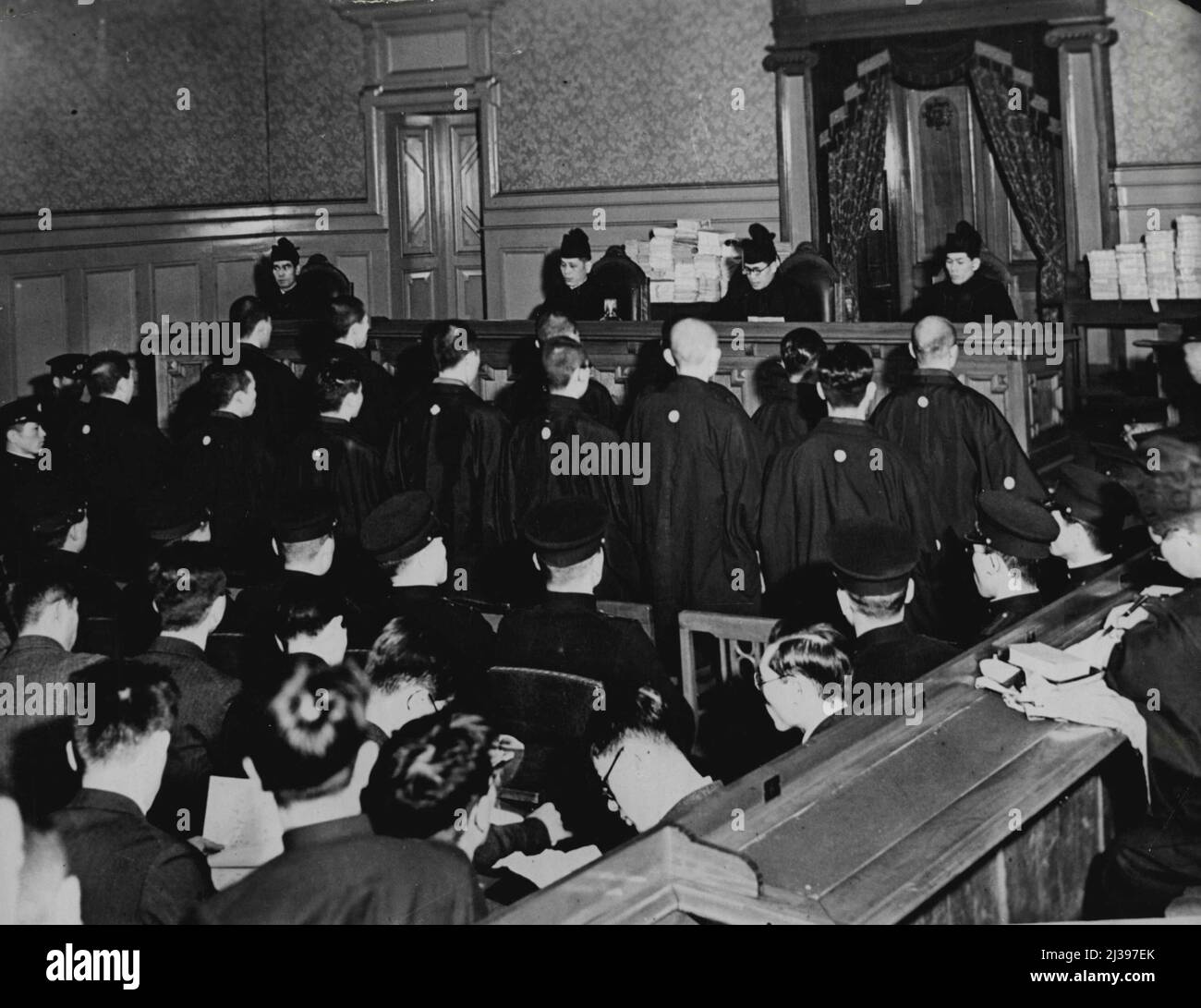 Japanese "Blood Brotherhood" Sentences - The accused lined up before ...