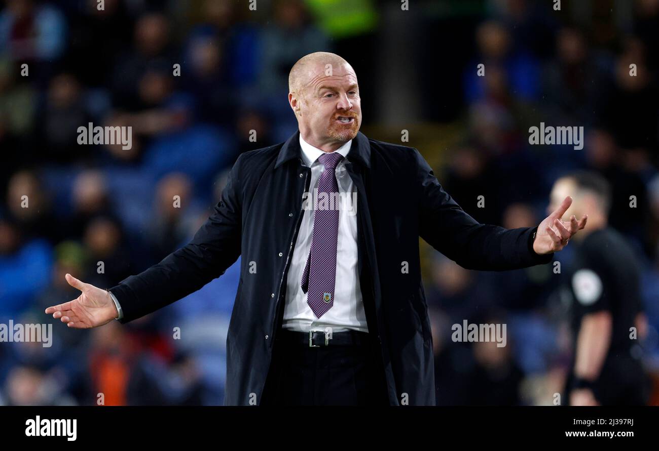 Burnley manager Sean Dyche during the Premier League match at Turf Moor ...