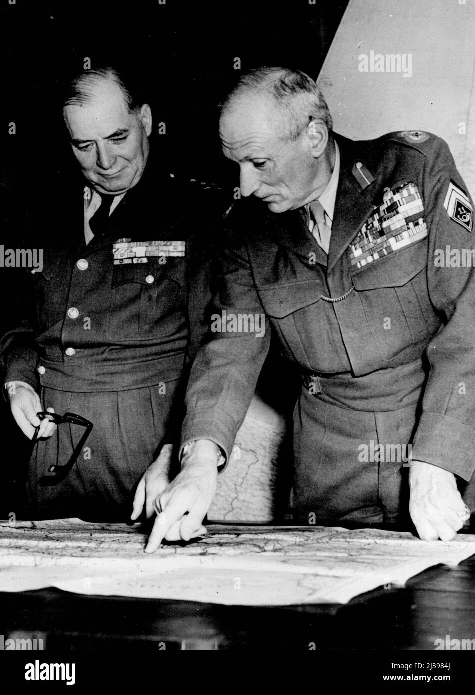 Field Marshal Montgomery Meets General Juin. Field Marshal Viscount ...