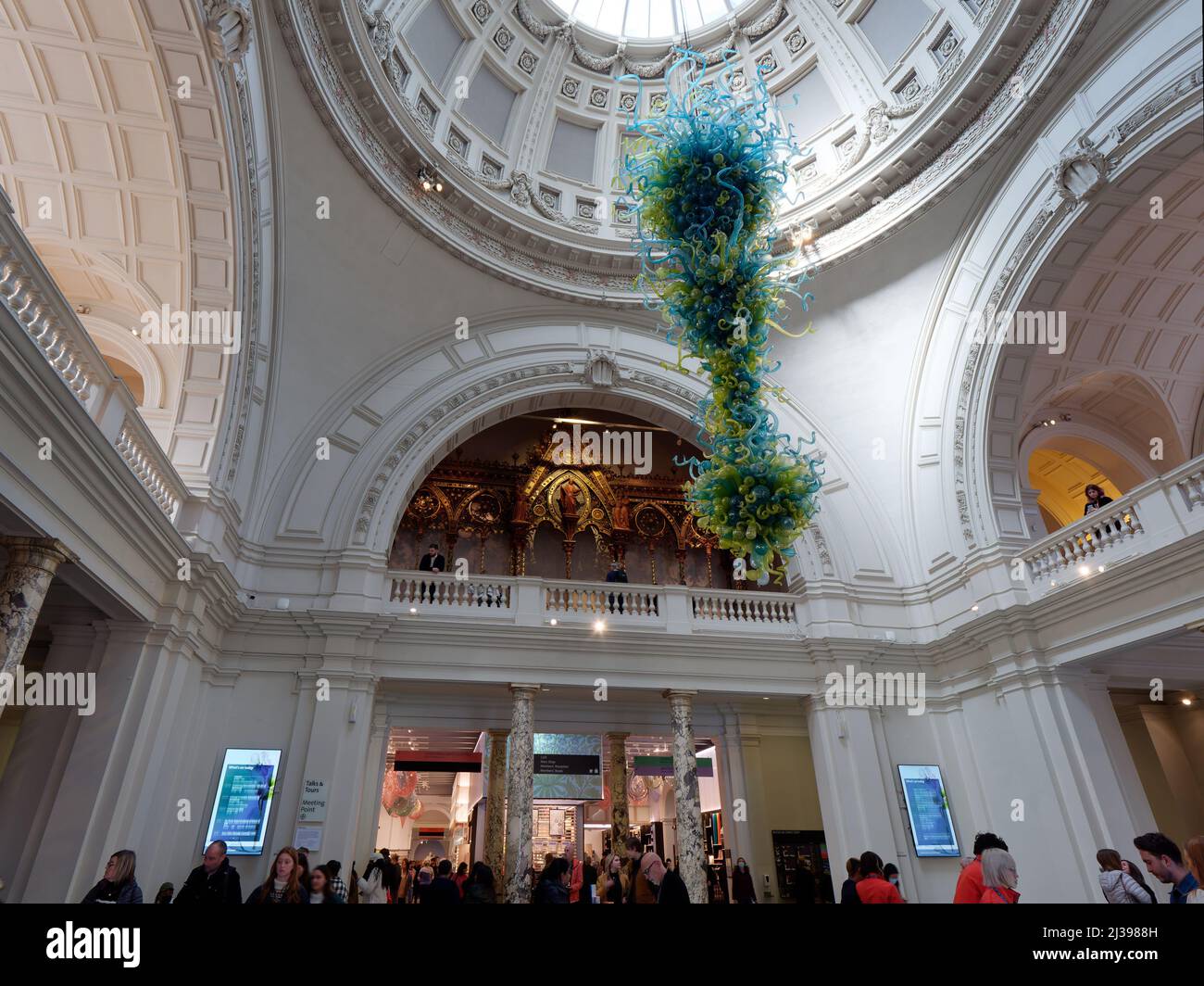 Interior of the Victoria and Albert Museum showing the entrance hall ...