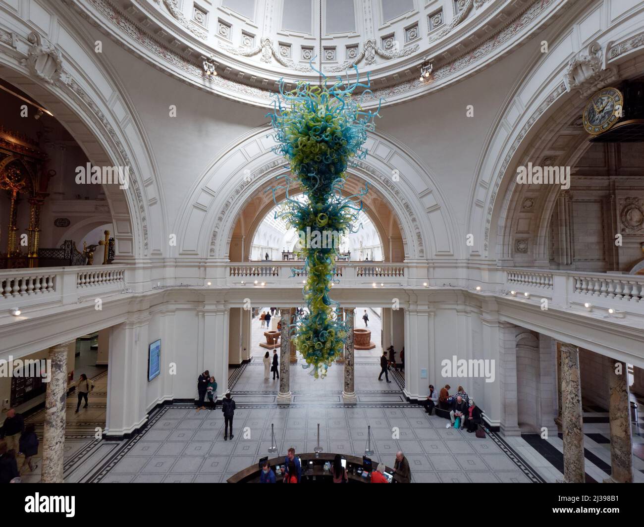 Interior of the Victoria and Albert Museum showing the entrance hall ...