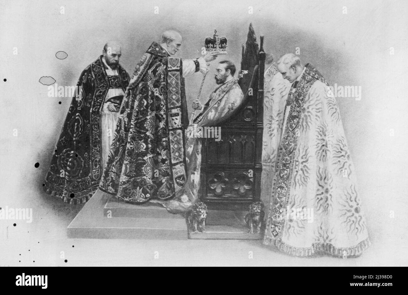 Coronation - The Crowning of the King George V by the Archbishop of ...