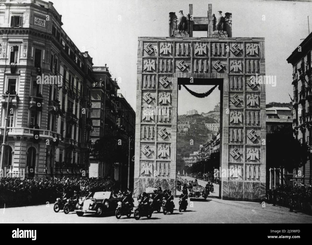 Herr Hitler At Naples -- Our Photograph shows the Fuhrer's triumphal ...