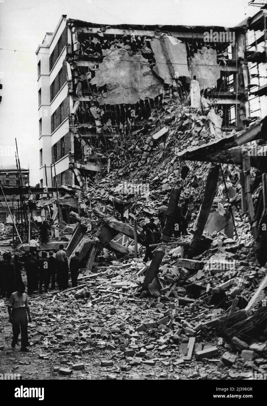 Eight Killed By Flood Collapse -- General view after a five storey ...