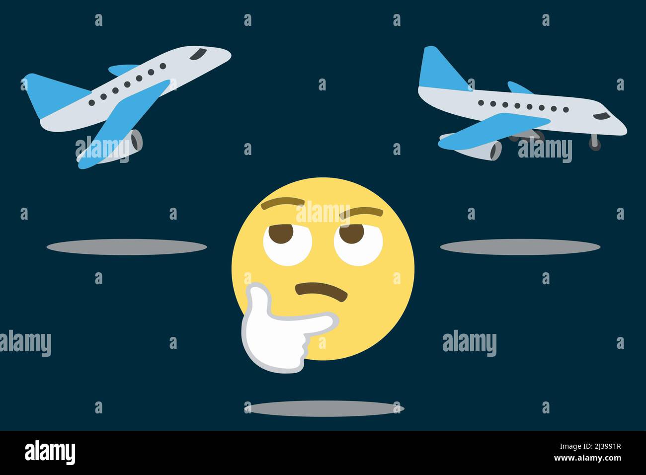 Thinking emoticon icon Stock Vector Images - Alamy