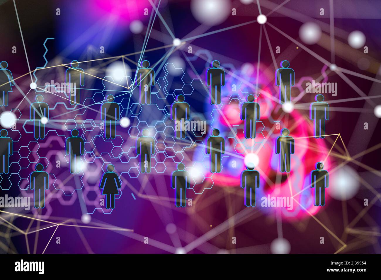 An illustration of an Abstract technology group and data Stock Photo ...