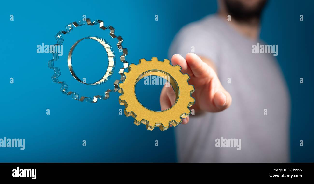 An illustration of Gears - Success Concept Stock Photo - Alamy