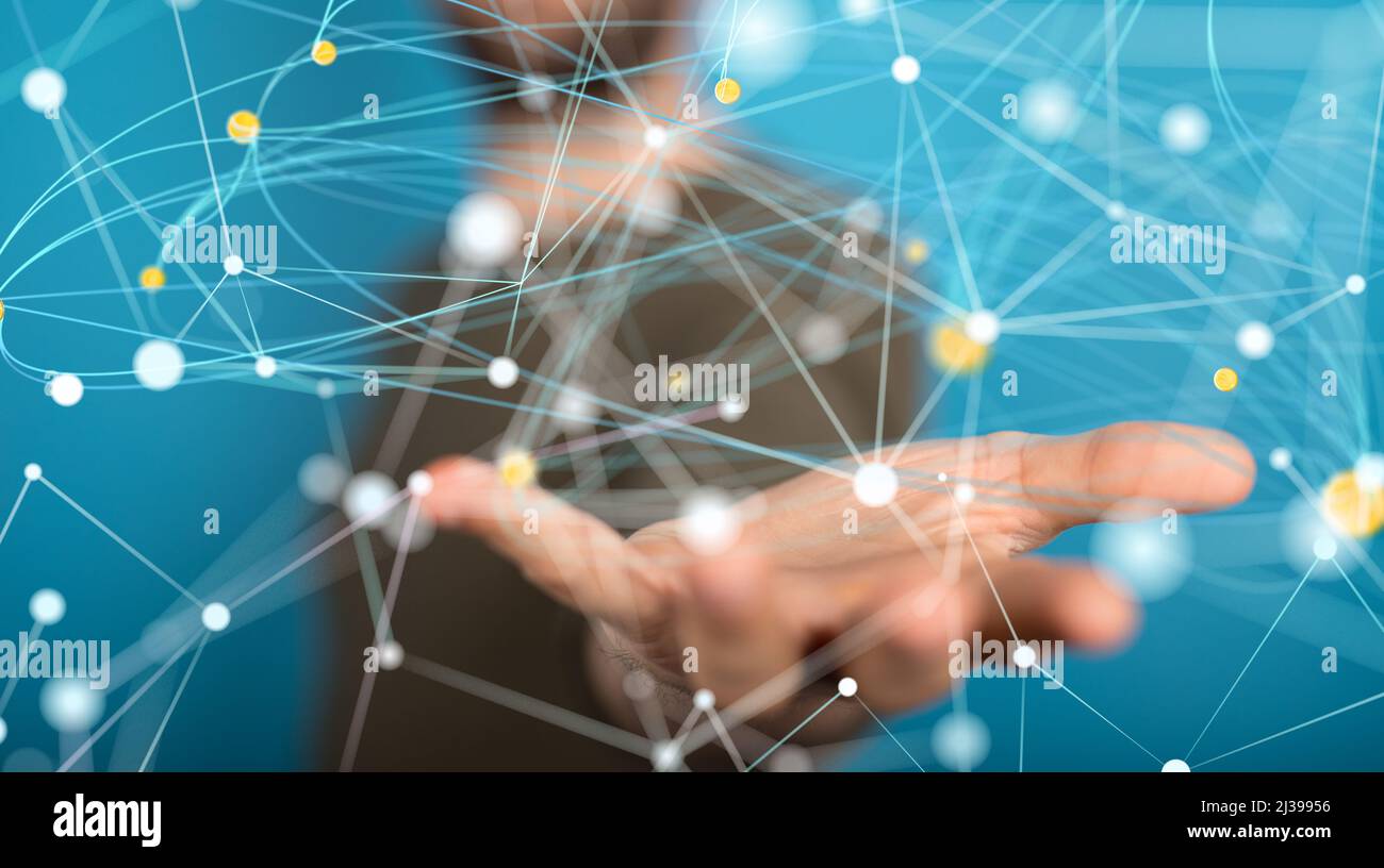 An illustration of Digital Network and data Stock Photo - Alamy