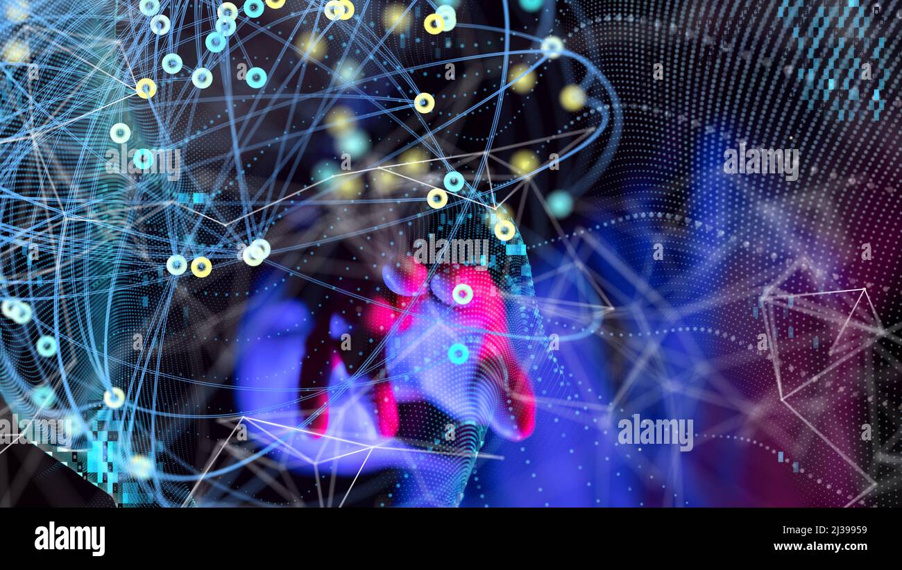 A 3D illustration of conference - Digital Network and data concept ...