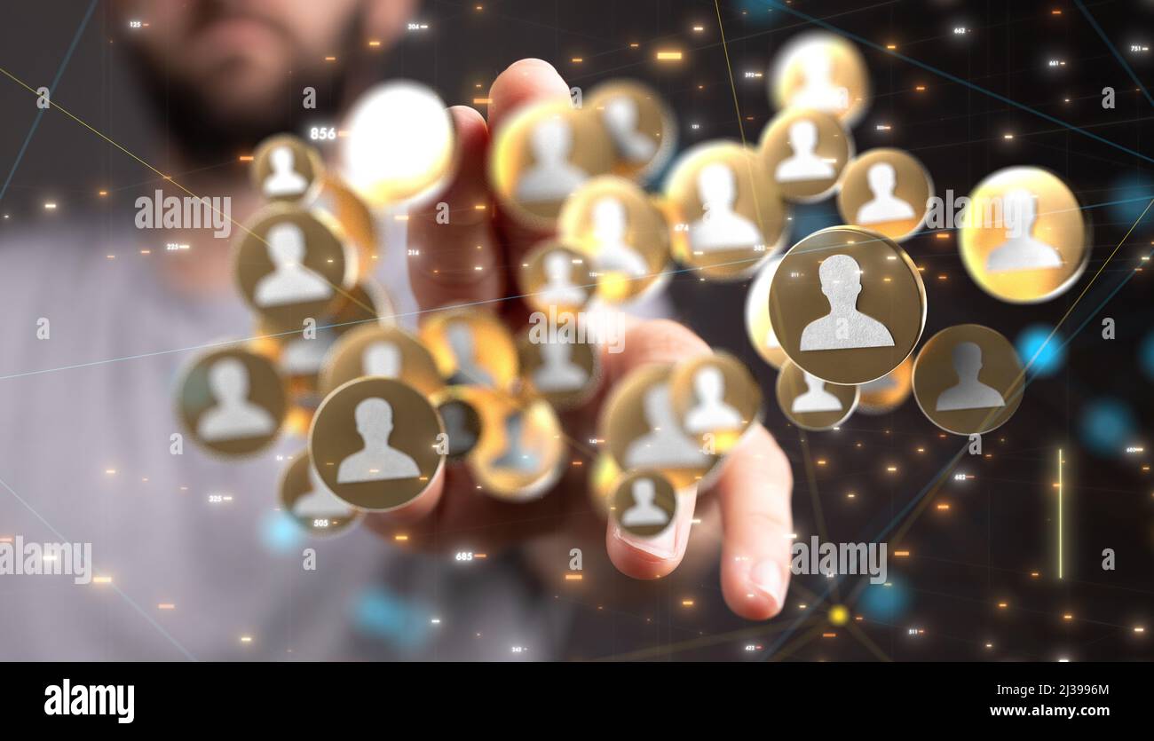 An illustration of abstract technology group and data Stock Photo - Alamy