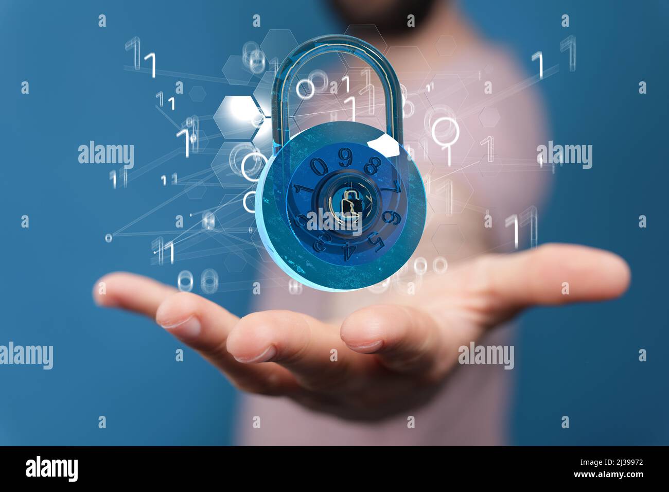 An illustration of Cybersecurity and information protection Stock Photo ...