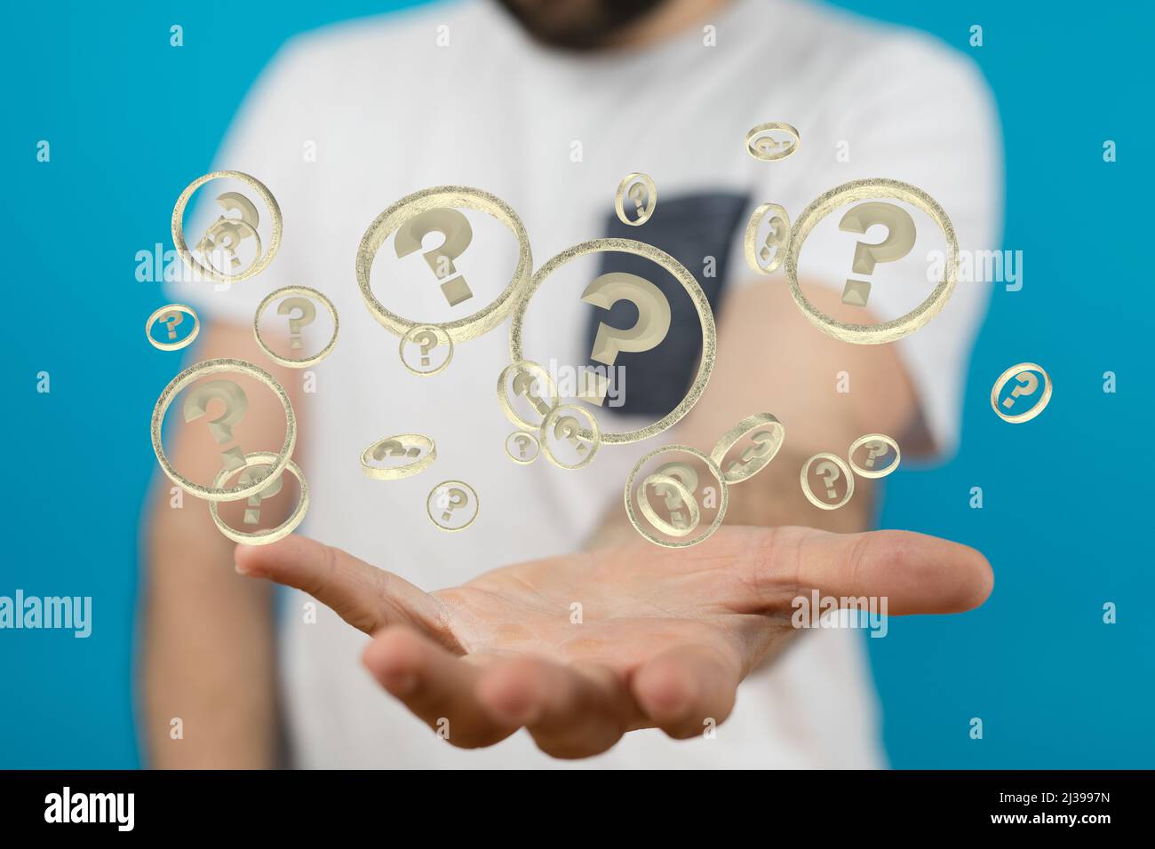 An illustration of 3d question marks background Stock Photo - Alamy