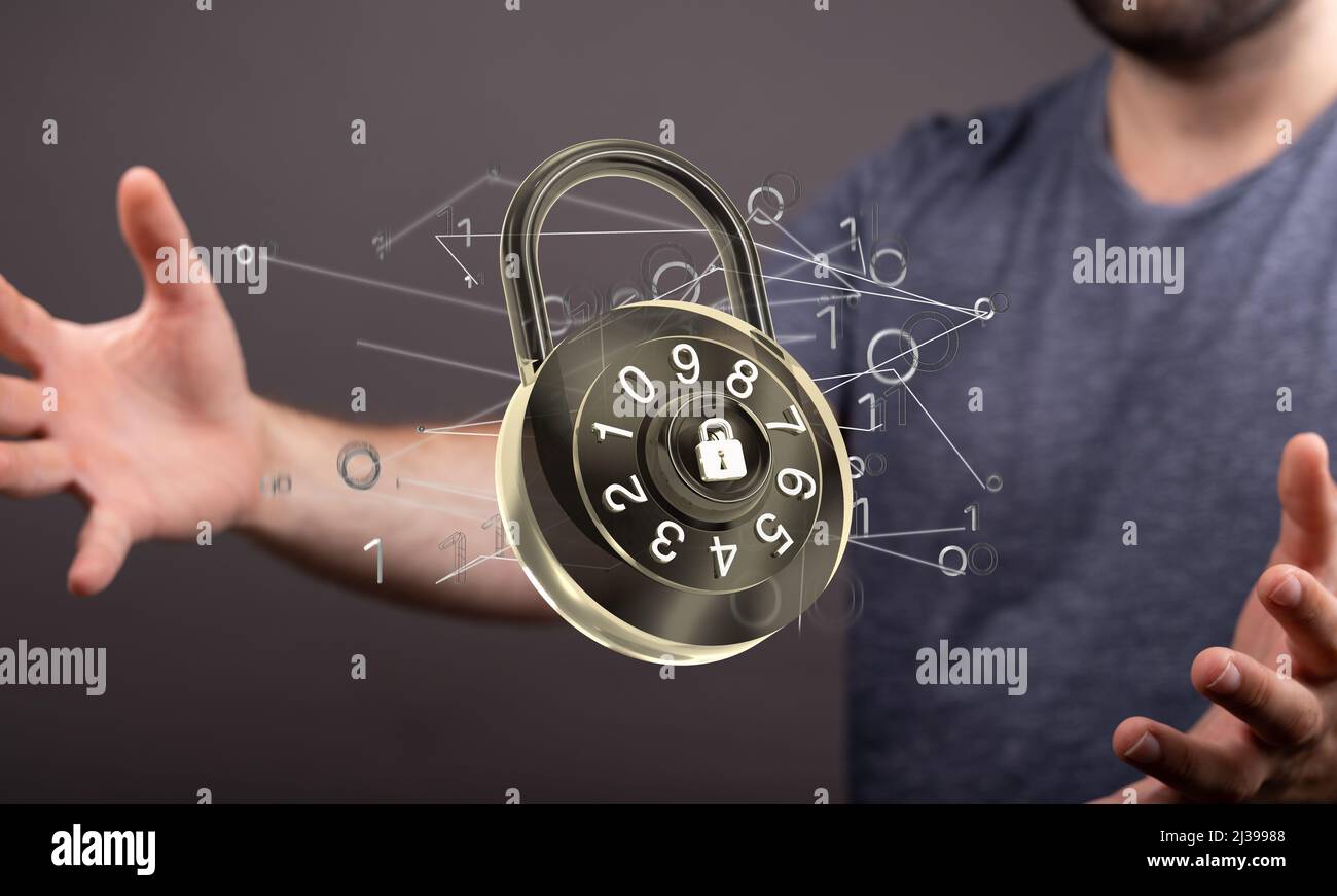 An illustration of Cybersecurity and information protection Stock Photo ...