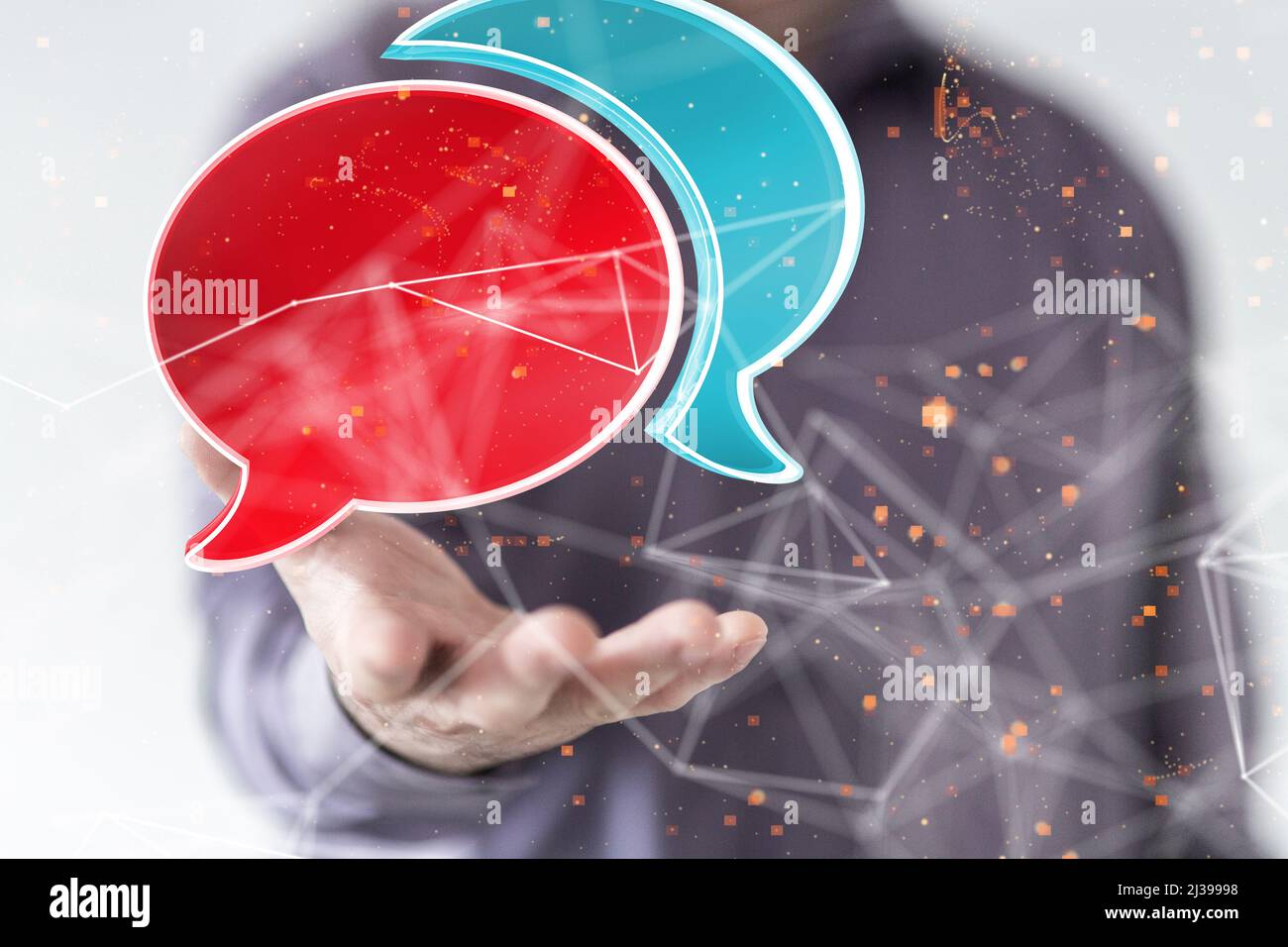 An illustration of speaking bubble communication Stock Photo - Alamy