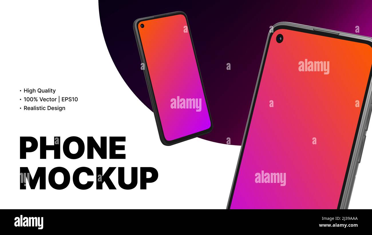 Realistic Smartphone Mockup for Advertisement. Gradient App, Ui, Device ...