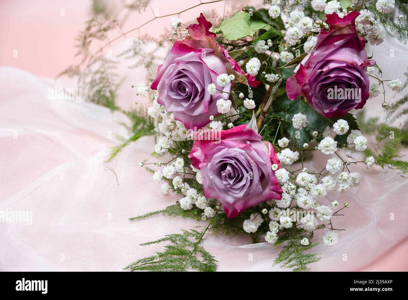 Decoration from fresh flowers. Template for greeting cards: Valentine's ...