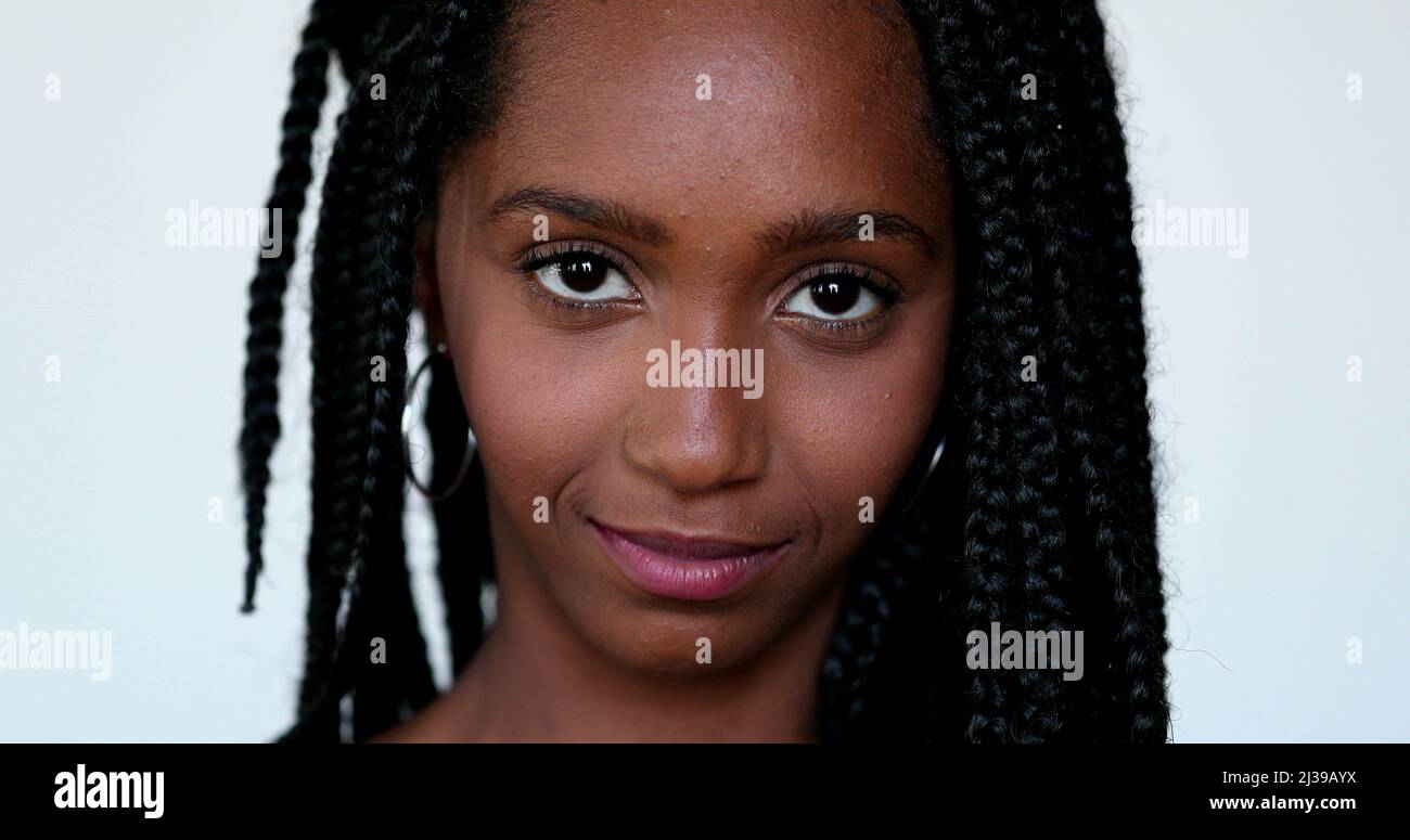 Portrait African mixed race pretty girl smile at camera Stock Photo - Alamy