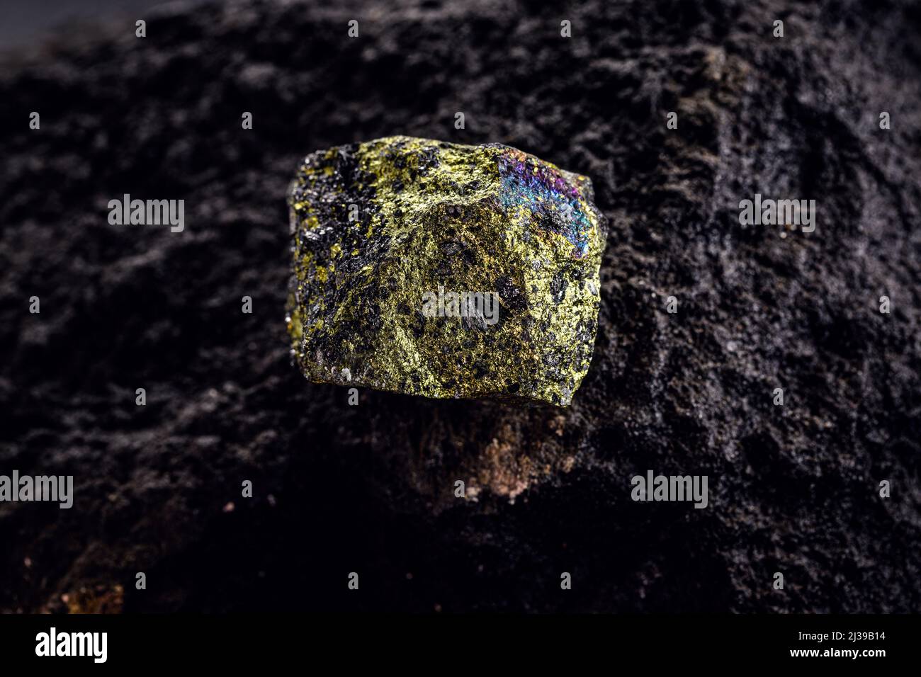 rock with traces of copper, copper mining through basaltic rock Stock ...