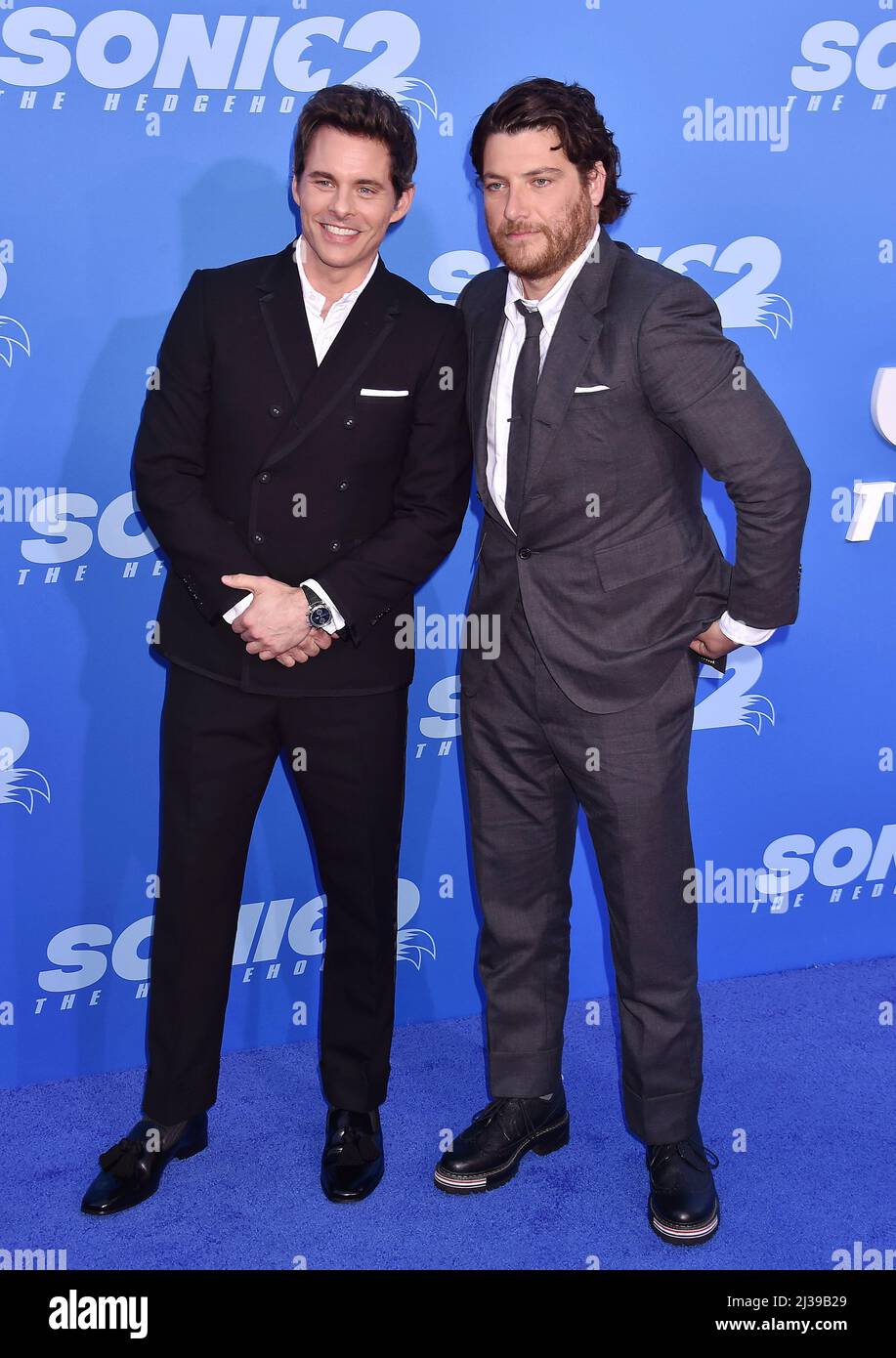 LOS ANGELES, CA - APRIL 05: (L-R) James Marsden and Adam Pally attend ...
