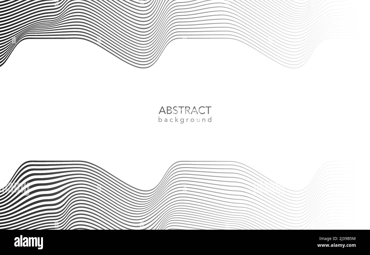 Abstract Template warped horizontal Striped Background. Vector curved ...