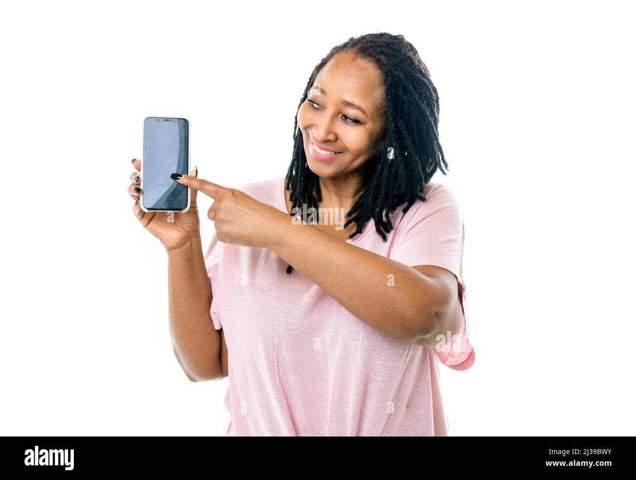 A nice Portrait of an african woman with cellphone Stock Photo - Alamy