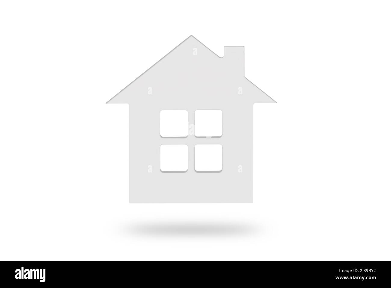 House model isolated on white background. A white isolated house with a ...