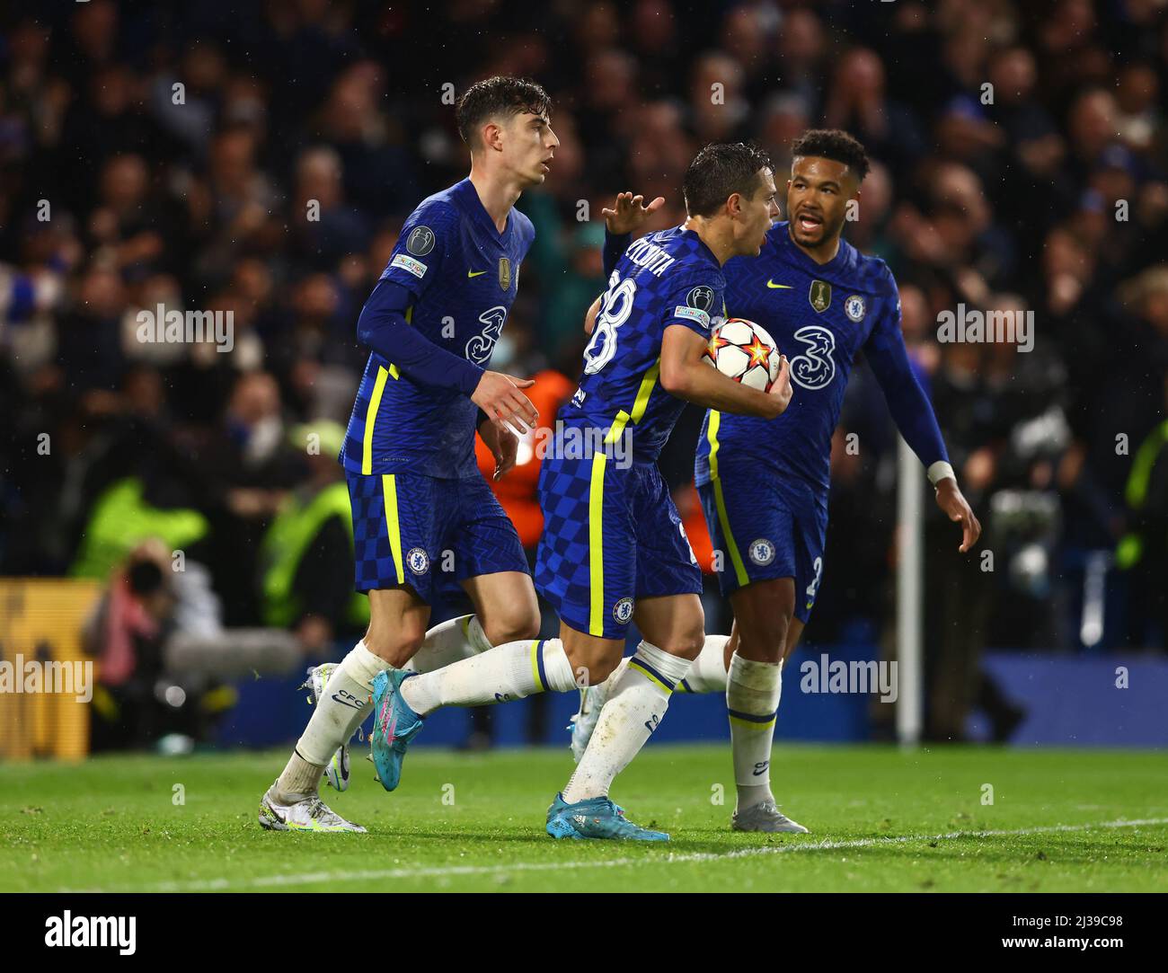 London, England, 6th April 2022. Kai Havertz of Chelsea celebrates ...