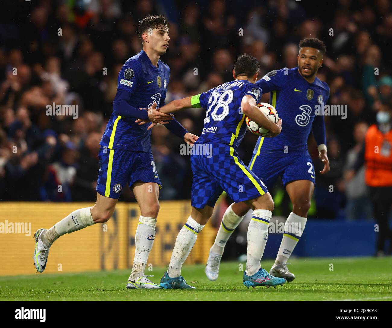 London, England, 6th April 2022. Kai Havertz of Chelsea celebrates ...