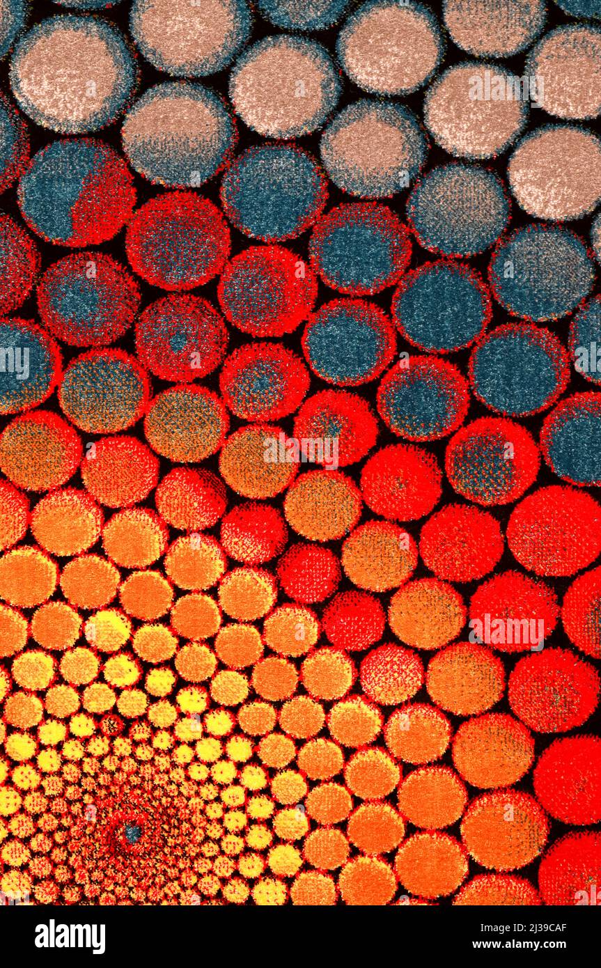 Persian carpet of original design, background. Bright carpet with round ...
