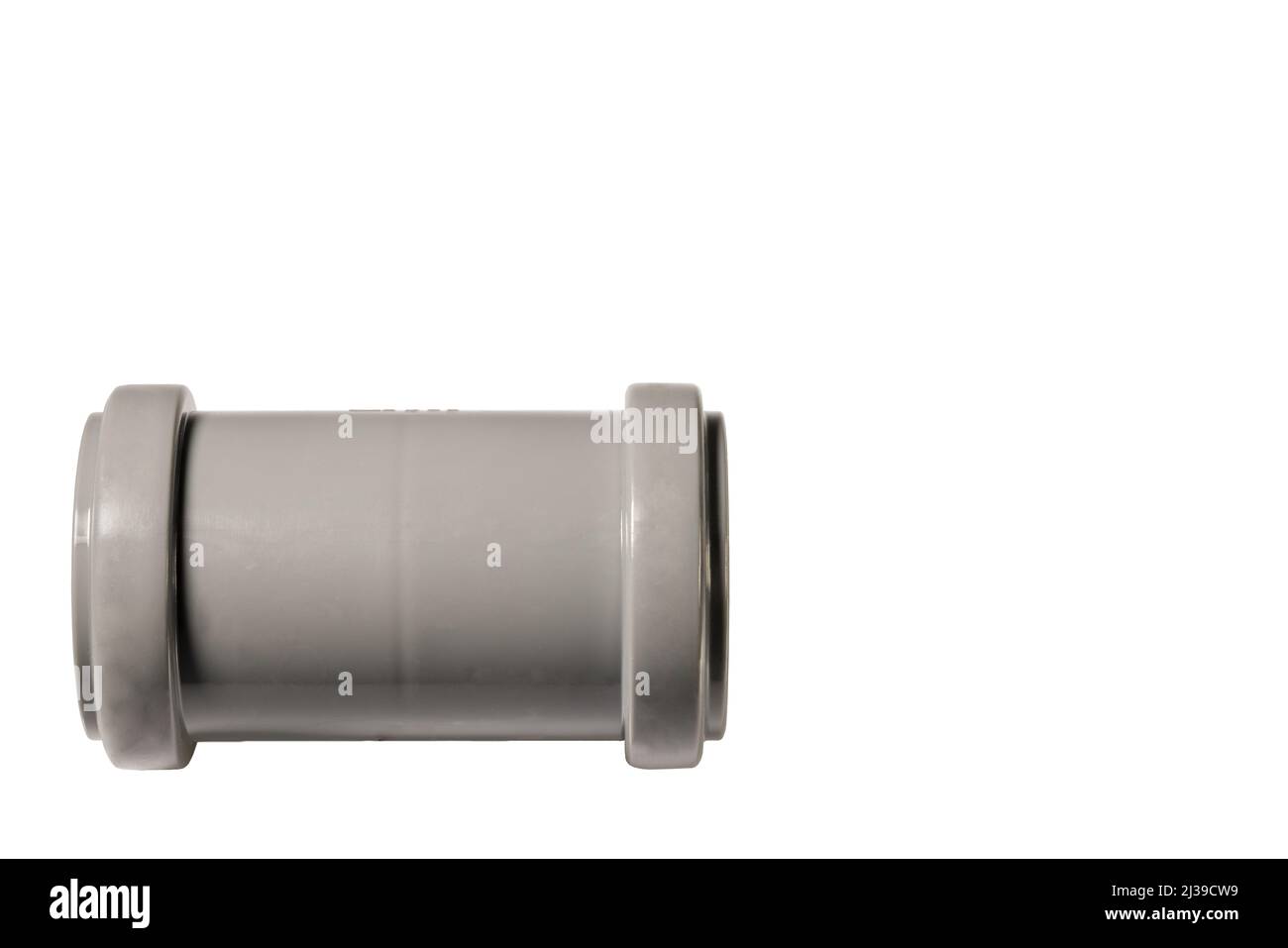 Close up view of plumbing plastic pipe isolated on white background ...