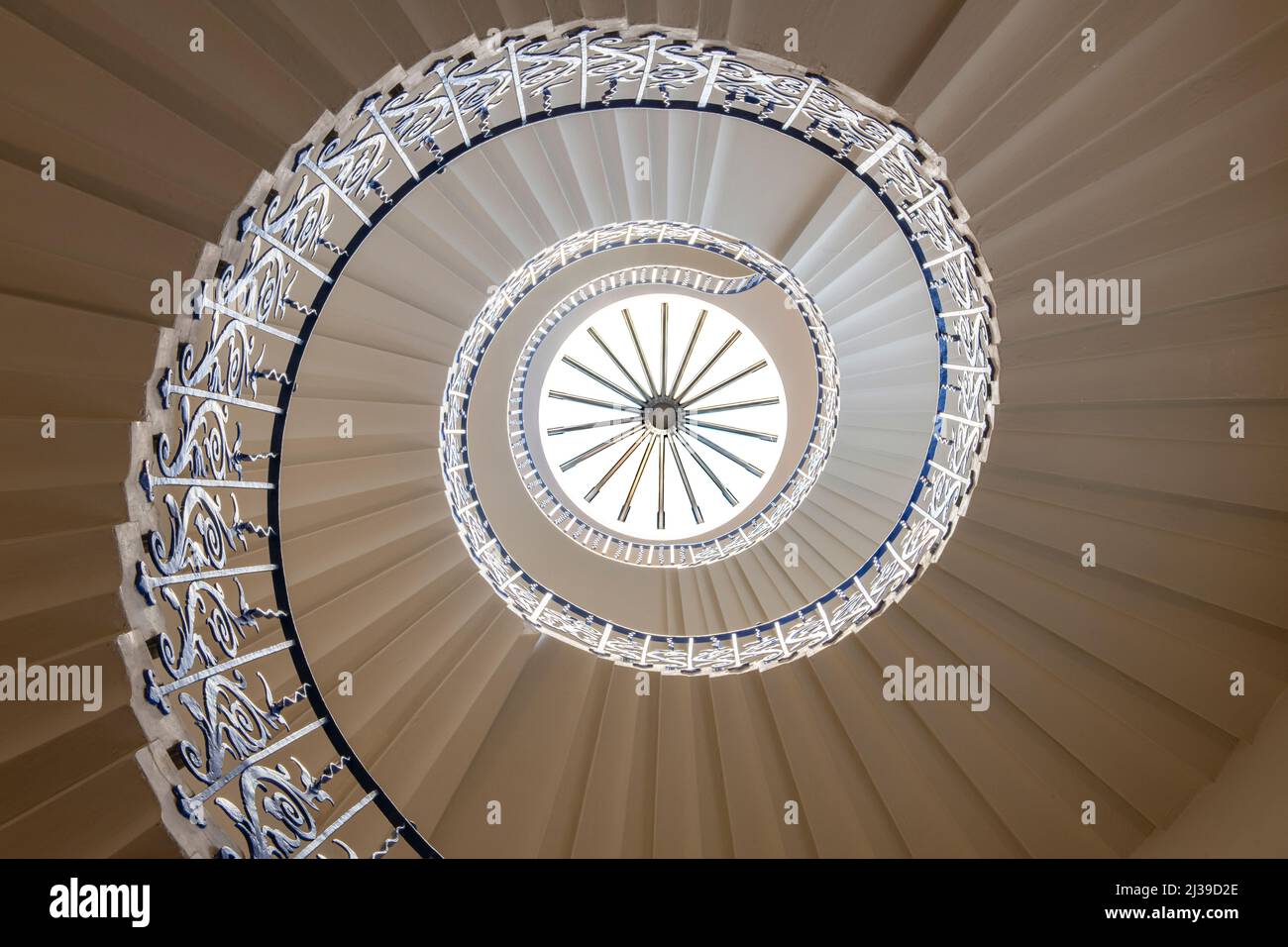 The famous spiral staircase in the Queen's House, Greenwich, London ...