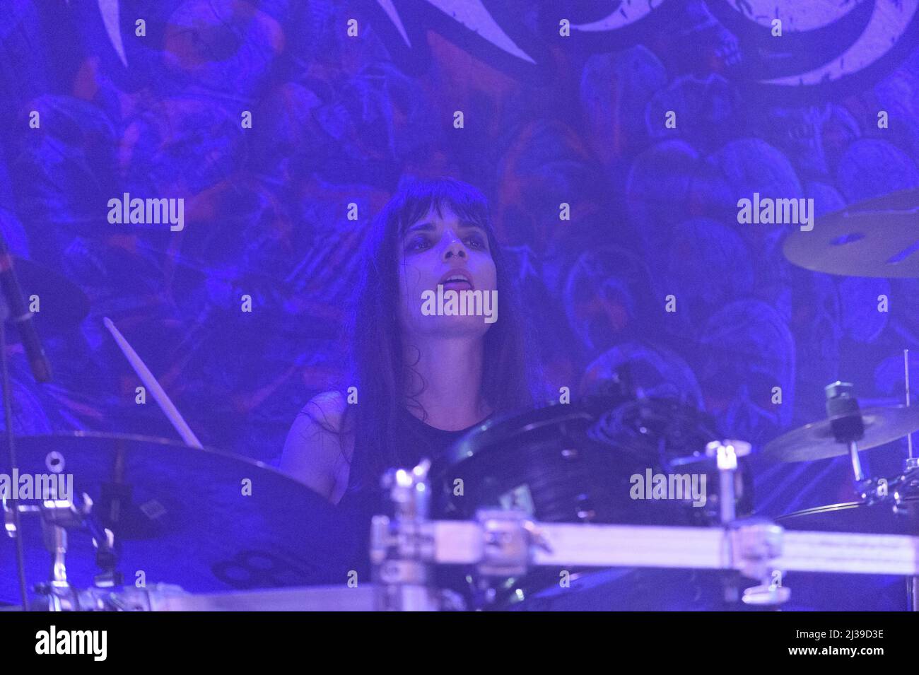 Munich, Germany. 05th Apr, 2022. Eleni Nota (Drums) from Nervosa during ...