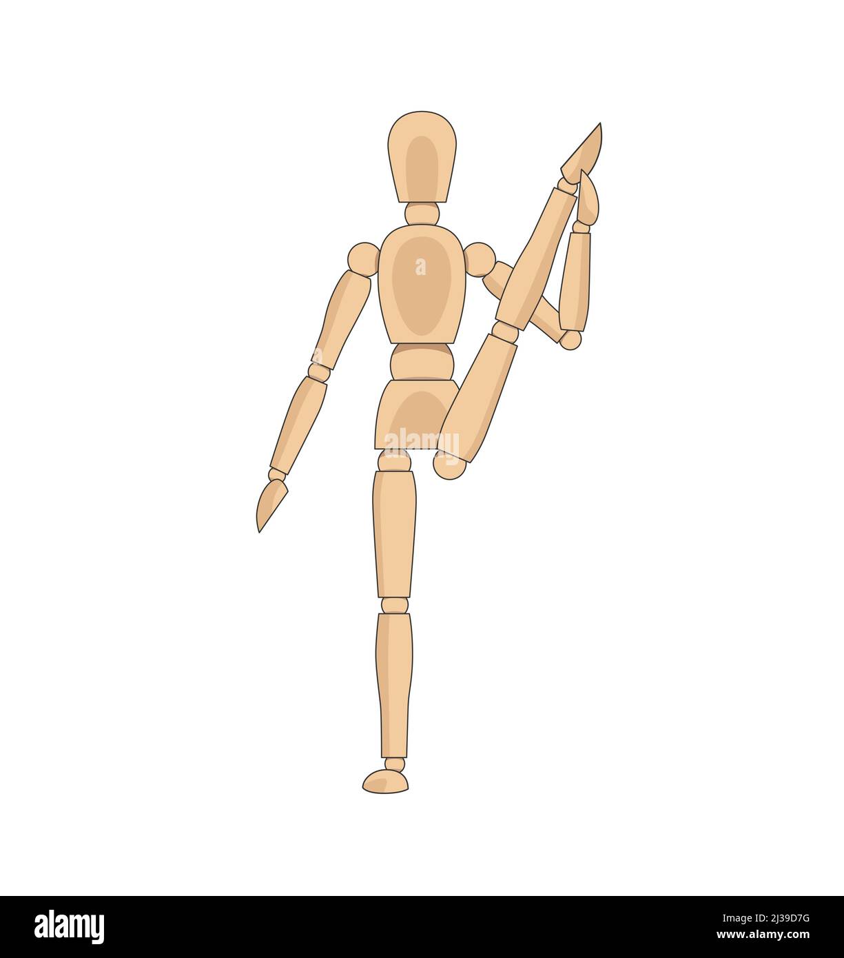 Wooden man model, manikin to draw human body leg stretch pose ...