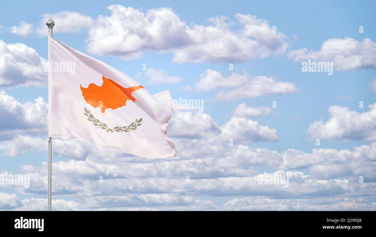 Blue sky background with cyprus flag hi-res stock photography and ...