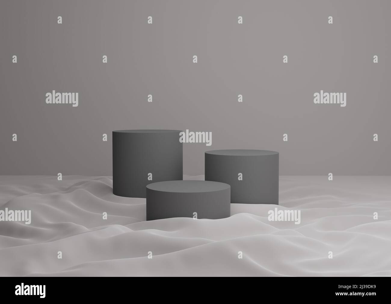 Light and Dark Gray Composition of Three Podiums or Stands for Product ...