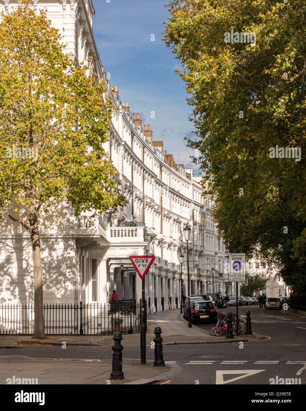 Pillared entrances to Courtfield Gardens, a locked communal garden in ...