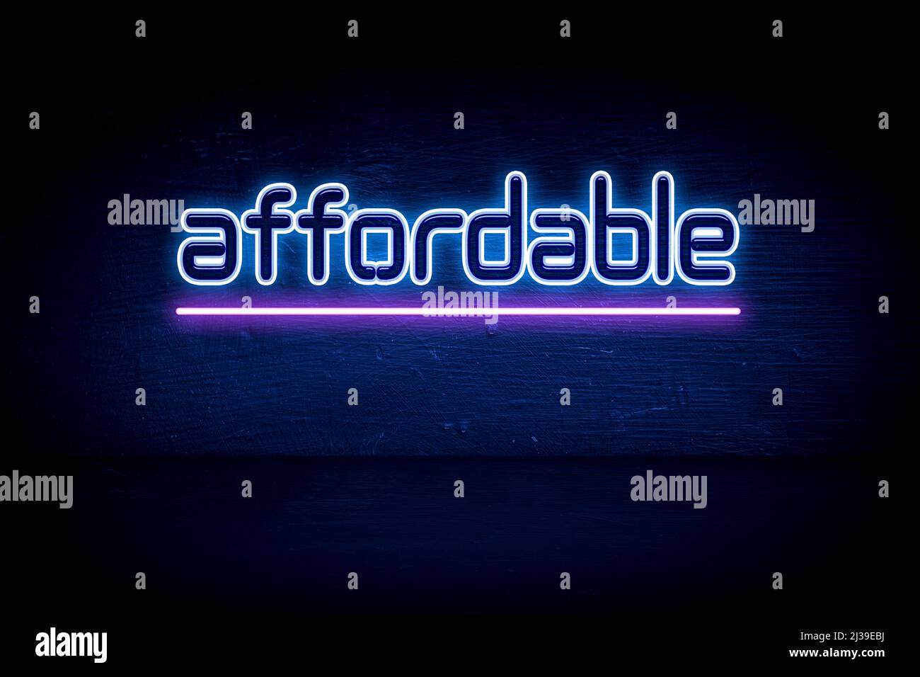 Affordable - blue neon announcement signboard Stock Photo - Alamy