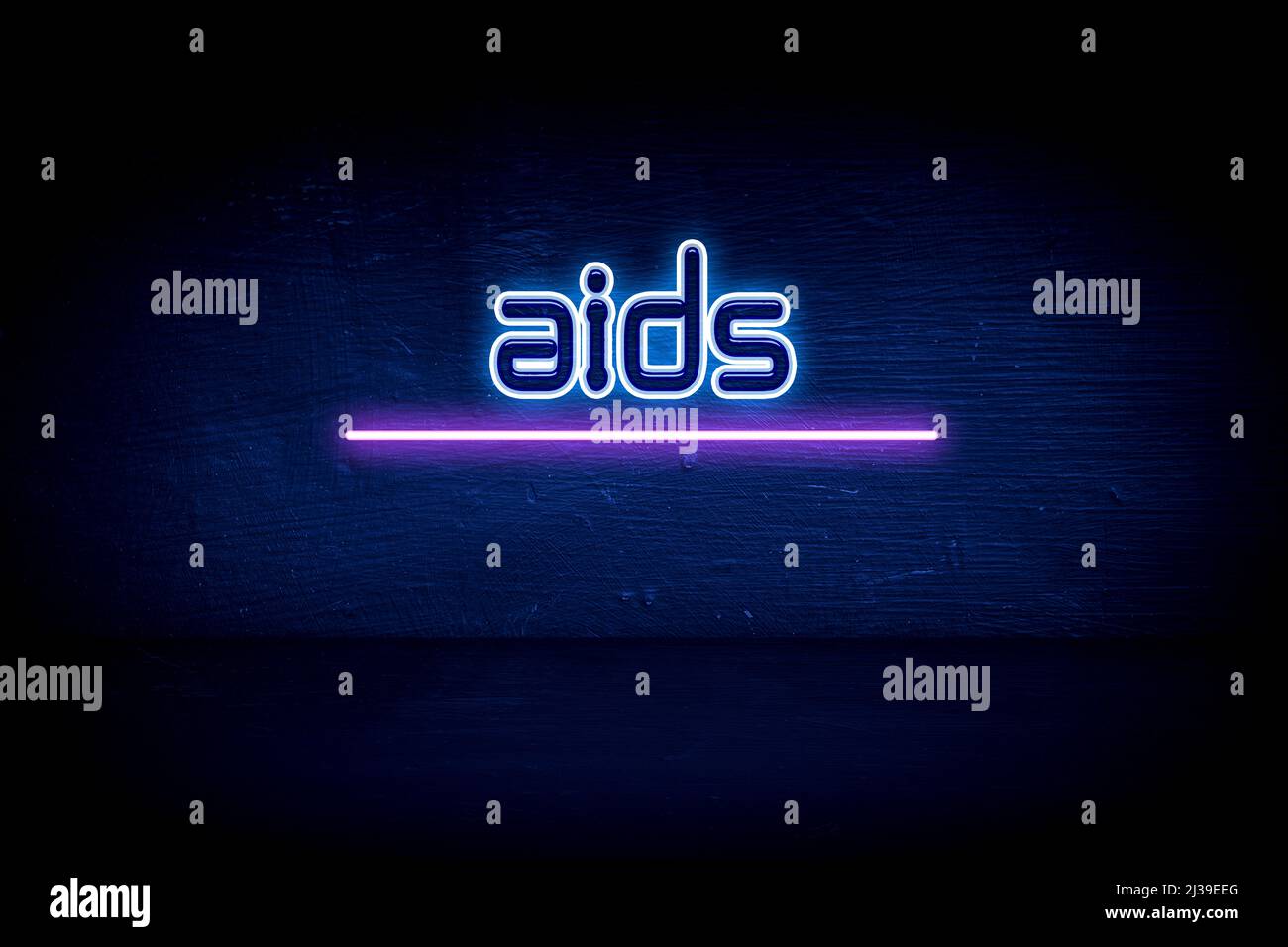 Aids - blue neon announcement signboard Stock Photo - Alamy
