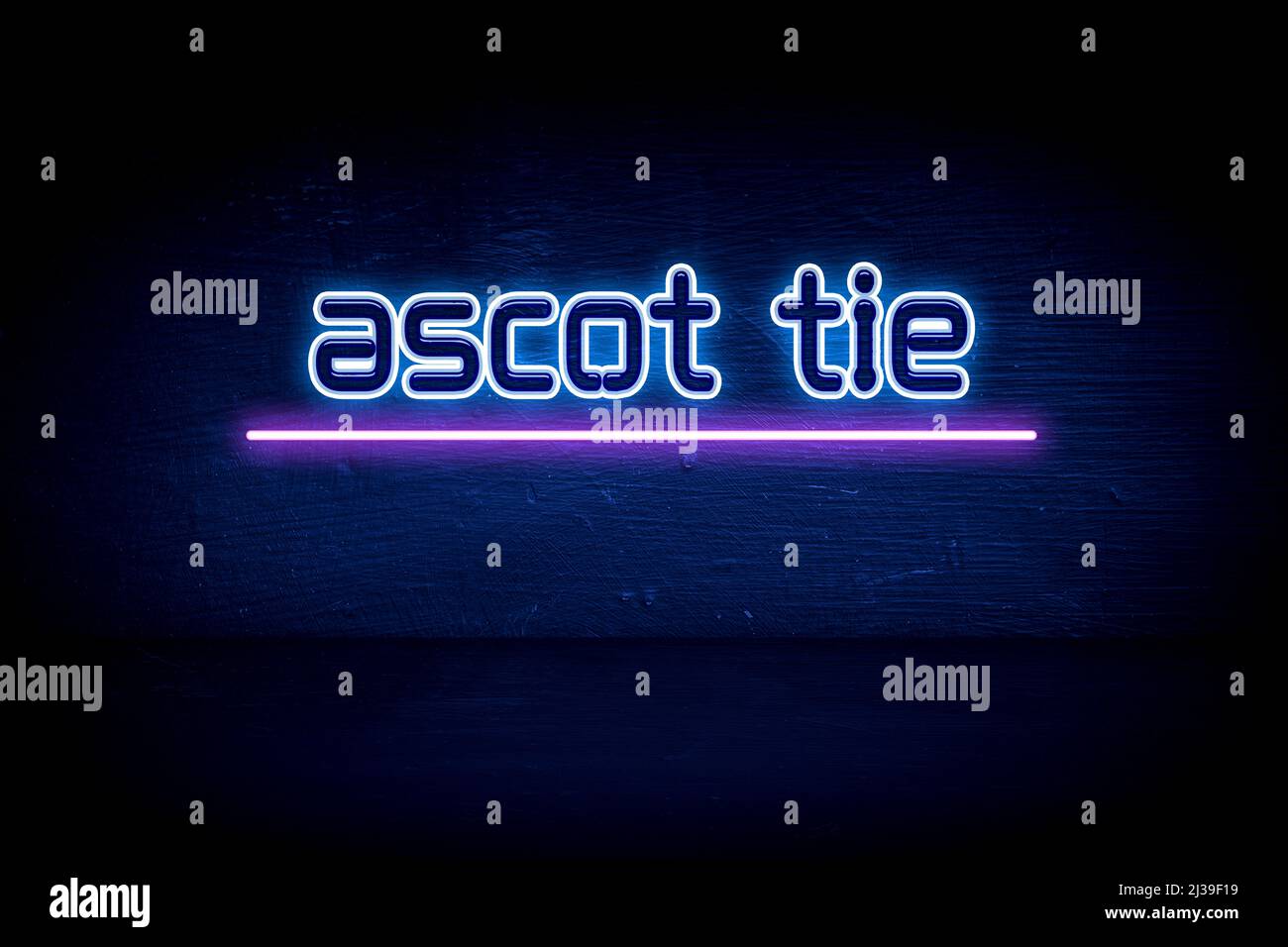 ascot tie - blue neon announcement signboard Stock Photo - Alamy
