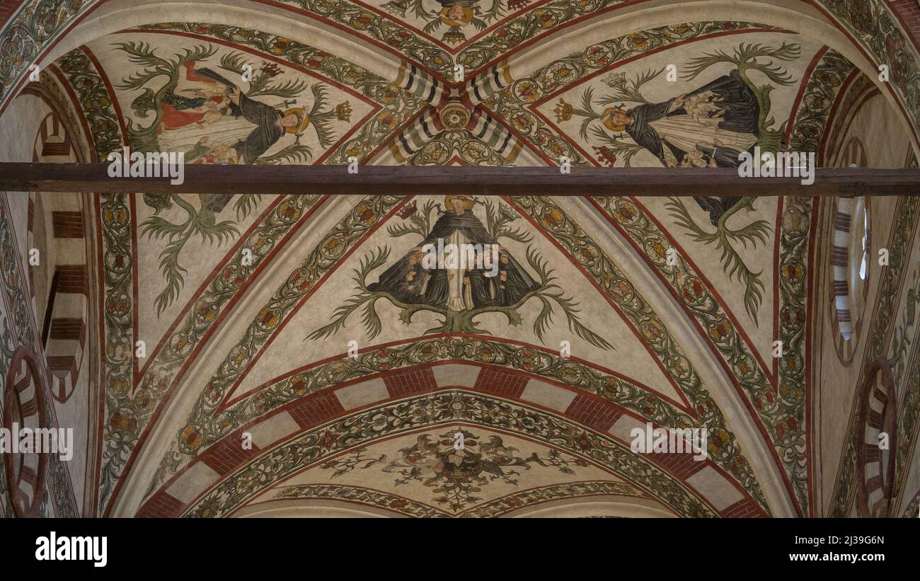 A beautiful view of the ceiling gothic-romanesque church Santa ...