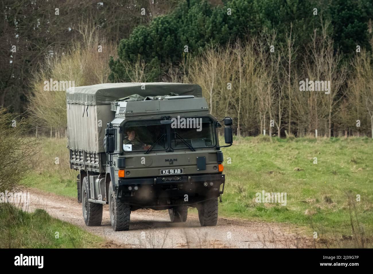 British army MAN SV 4x4 haulage support lorry vehicle in action on a ...