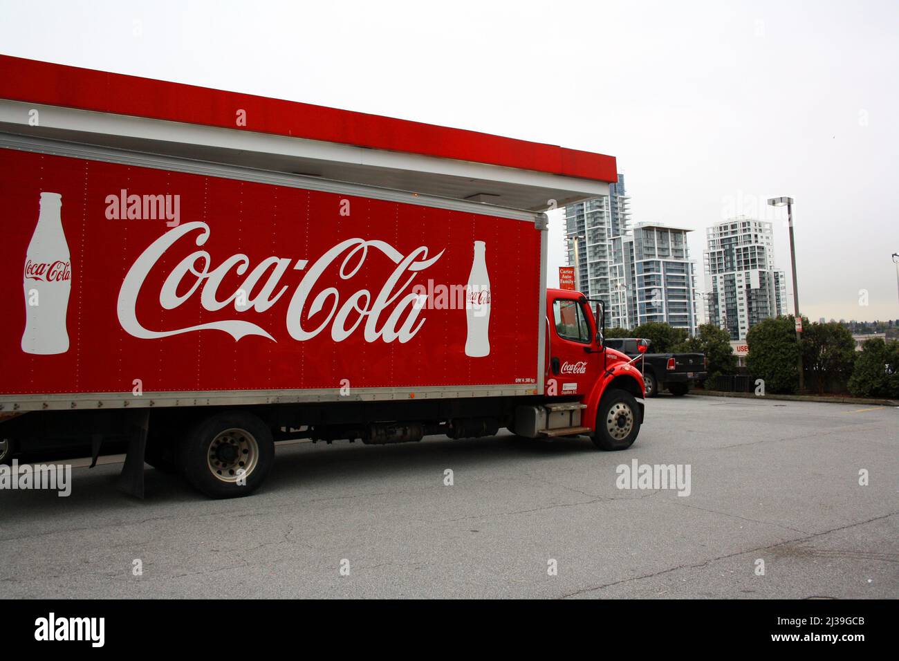 The Coca-Cola truck at a gas station in Burnaby Stock Photo - Alamy